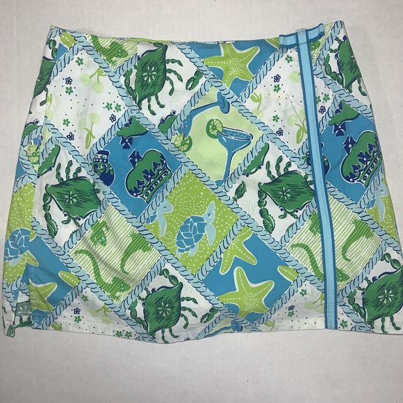 Lilly Pulitzer | Skirts | Lilly Pulitzer Short Skirt Size 8 Crabs Gecko ...